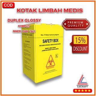 Jual Safety box medis Vol 5 liter duplex glossy lengkap | tempat sampah ...