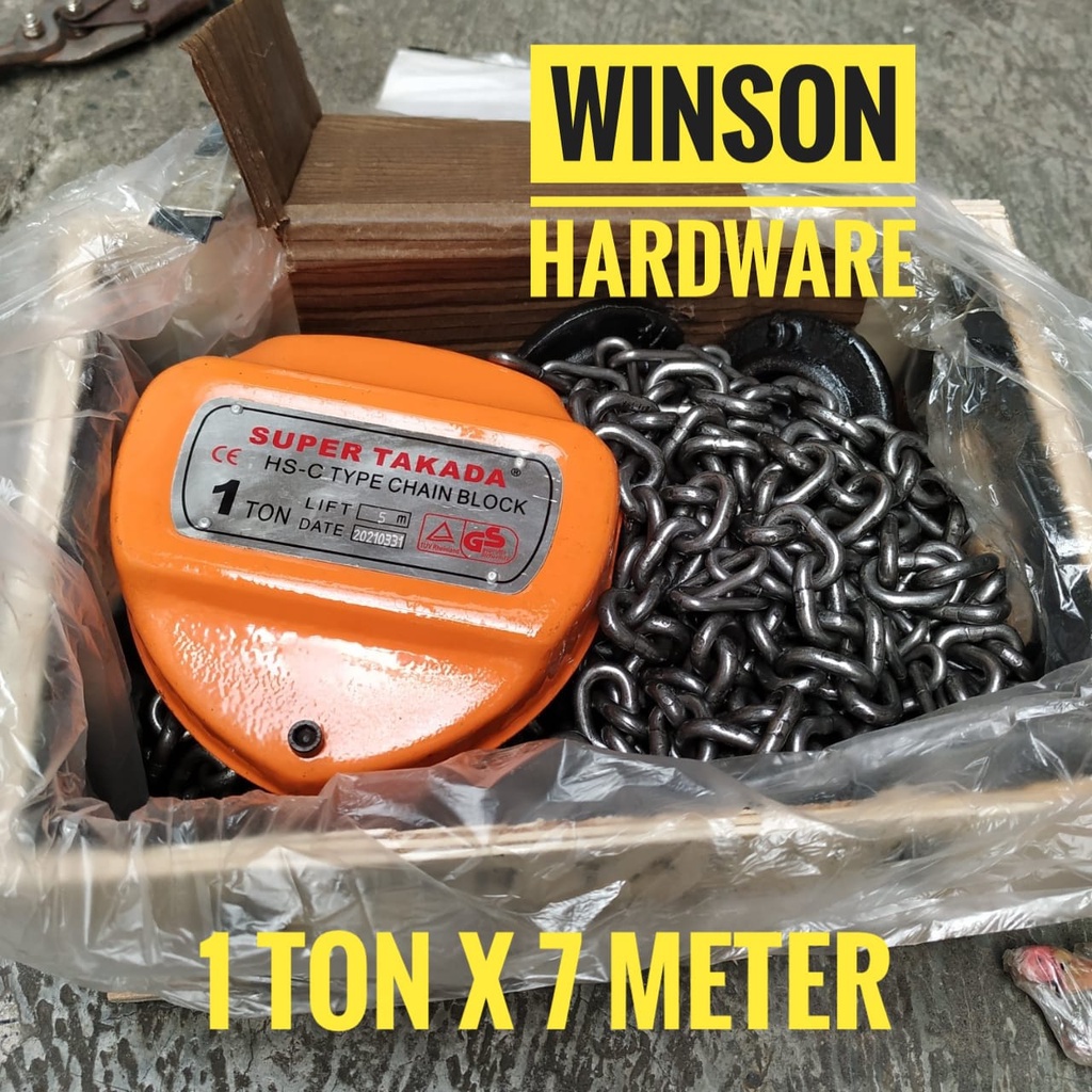 Jual Takel 1 Ton x 7 Meter Super Takada 1Ton x 7Meter - Chain Block 1T ...