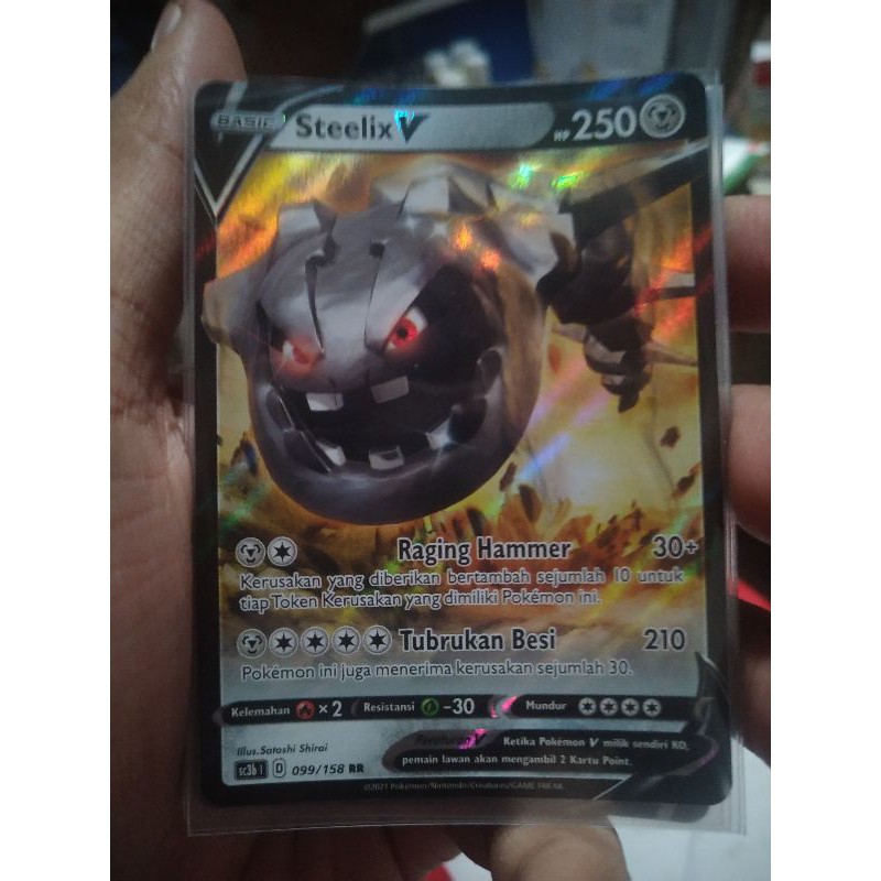 Jual kartu pokemon bahasa Indonesia kolekdi vmax berkilau steelix v rr ...