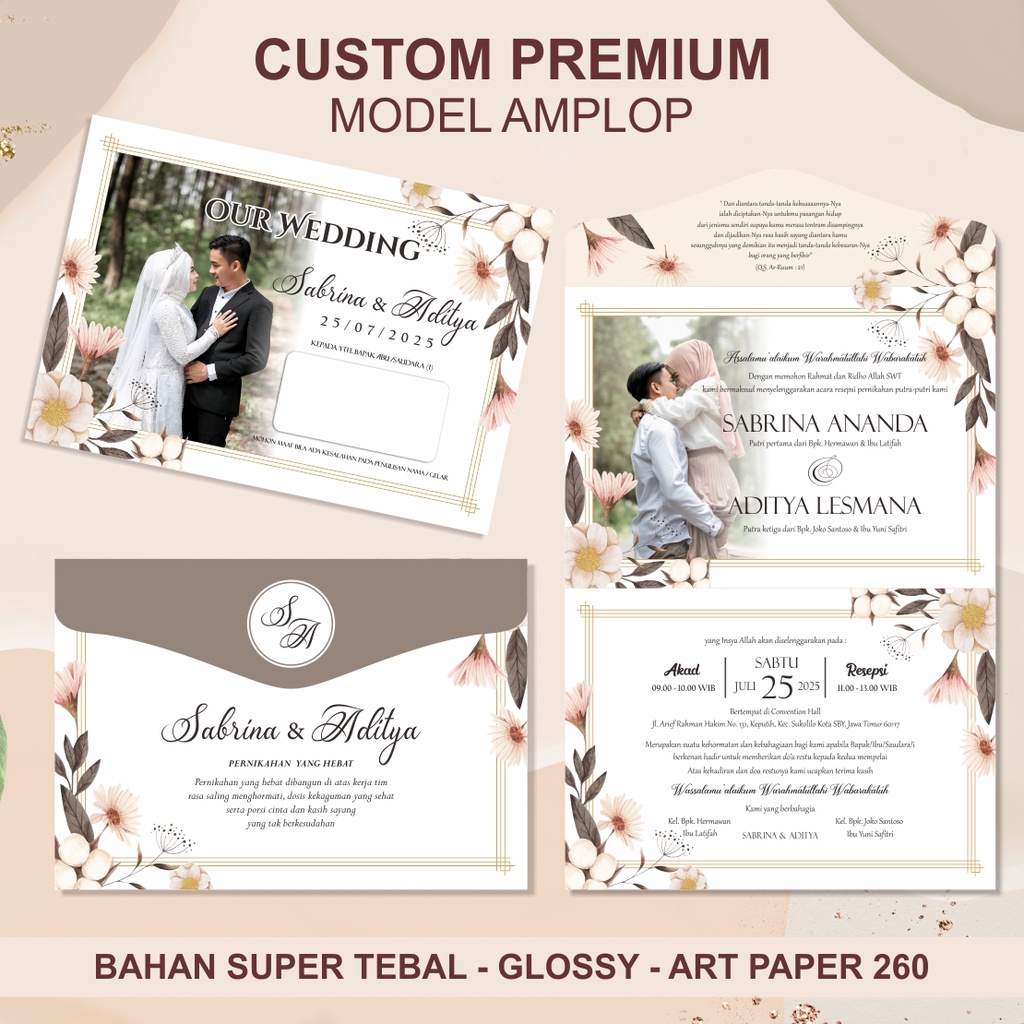 Jual Undangan Pernikahan Custom / Undangan Foto / Custom Desain ...