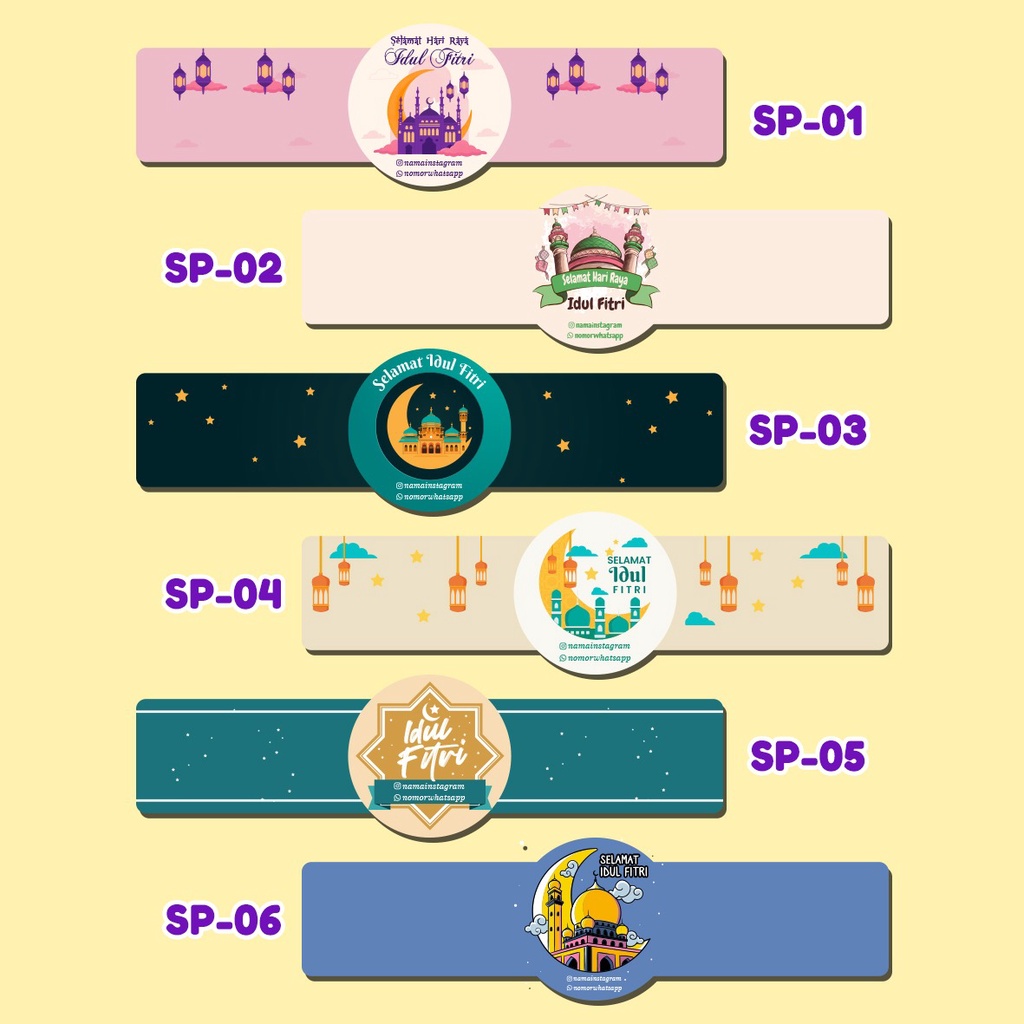 Jual Stiker Segel Toples Lebaran Idul Fitri | Sticker Custom Toples Kue ...