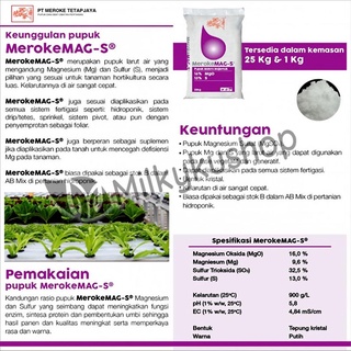 Jual PUPUK MEROKE MAG-S 1 KG KEMASAN PABRIK MAG S MAGNESIUM SULFAT ...