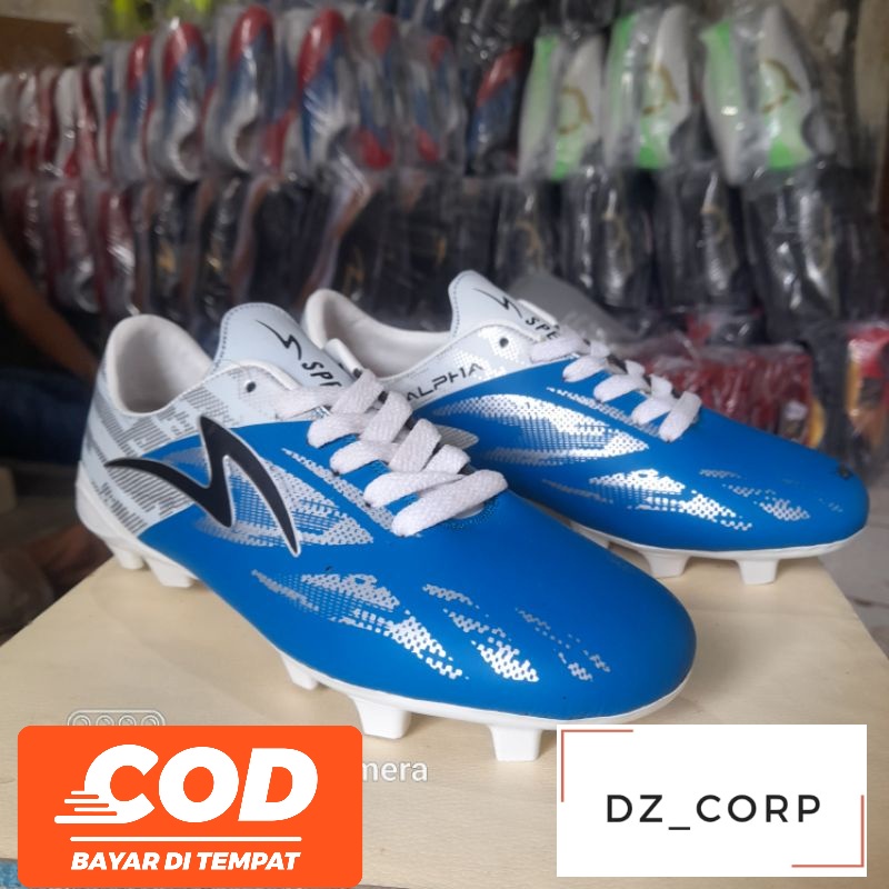Jual COD sepatu bola specs garuda alpha elite pro, warna biru putih silver terbaru, ringan dan ...