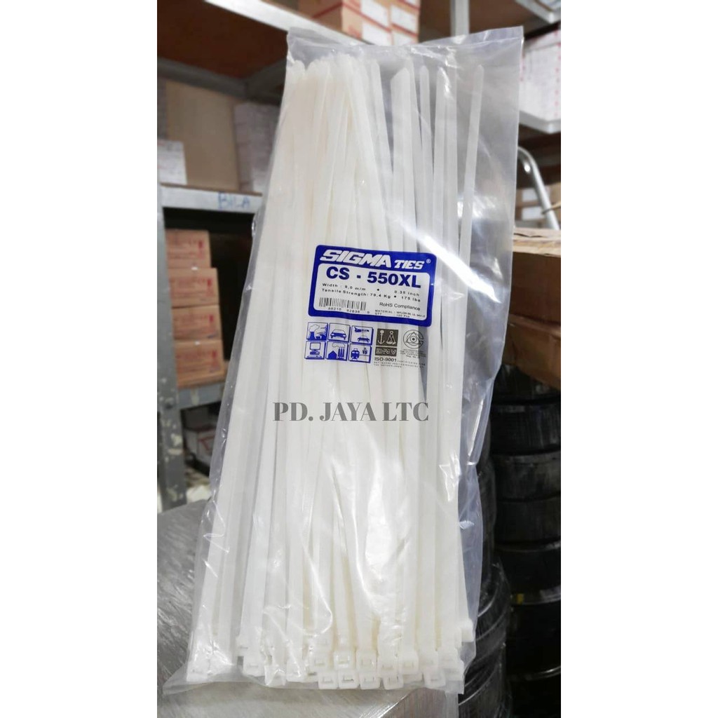 Jual Sigma Kabel Ties 55cm CS-550XL- Pengikat Kabel 9m/m-Cable Ties ...