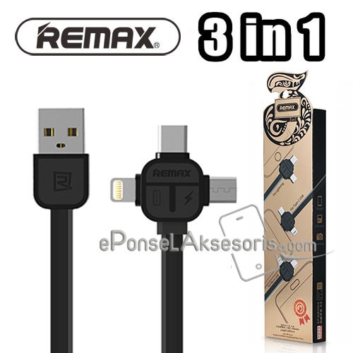 Jual Kabel Data Remax 3in1 Apple Lightning, Micro USB, Type-C (Fast Charging ) | Shopee Indonesia