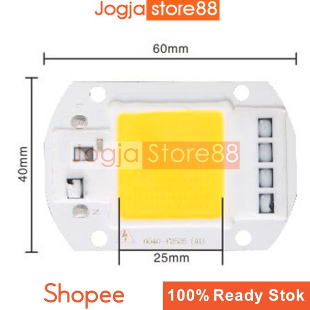 Jual Lampu COB LED Floodlight Spotlight 220V 50W 3000-3500K - Warm ...