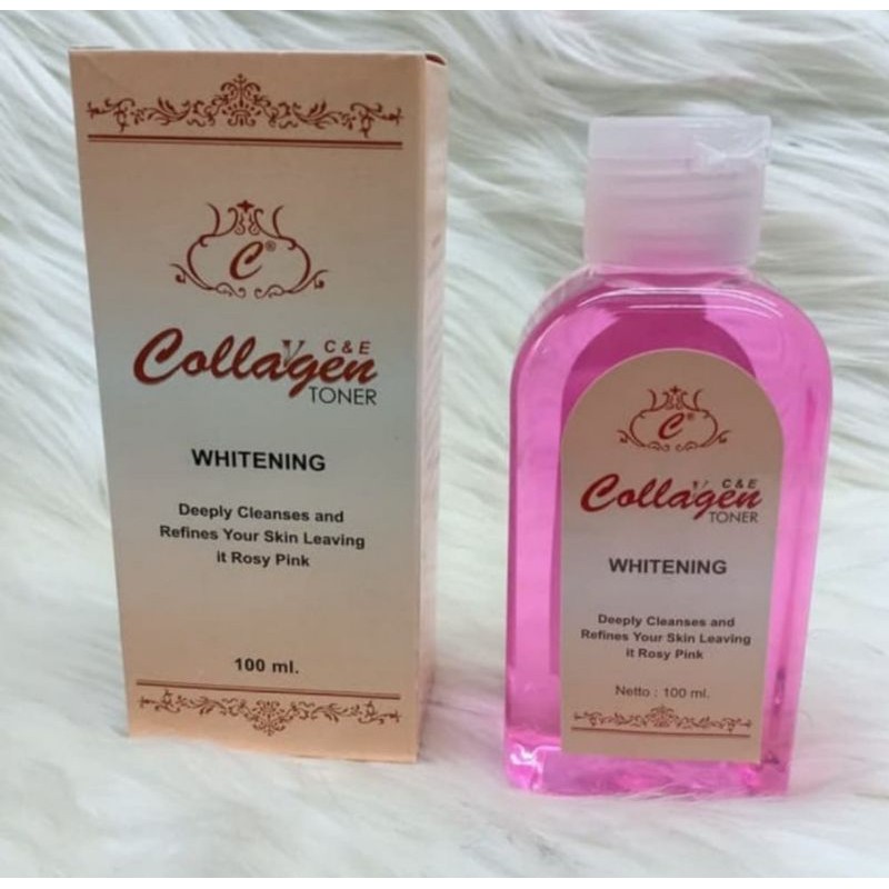 Jual TONER COLLAGEN PLUS VIT C & E ORIGINAL 100 ML HOLO EMAS BESAR ...