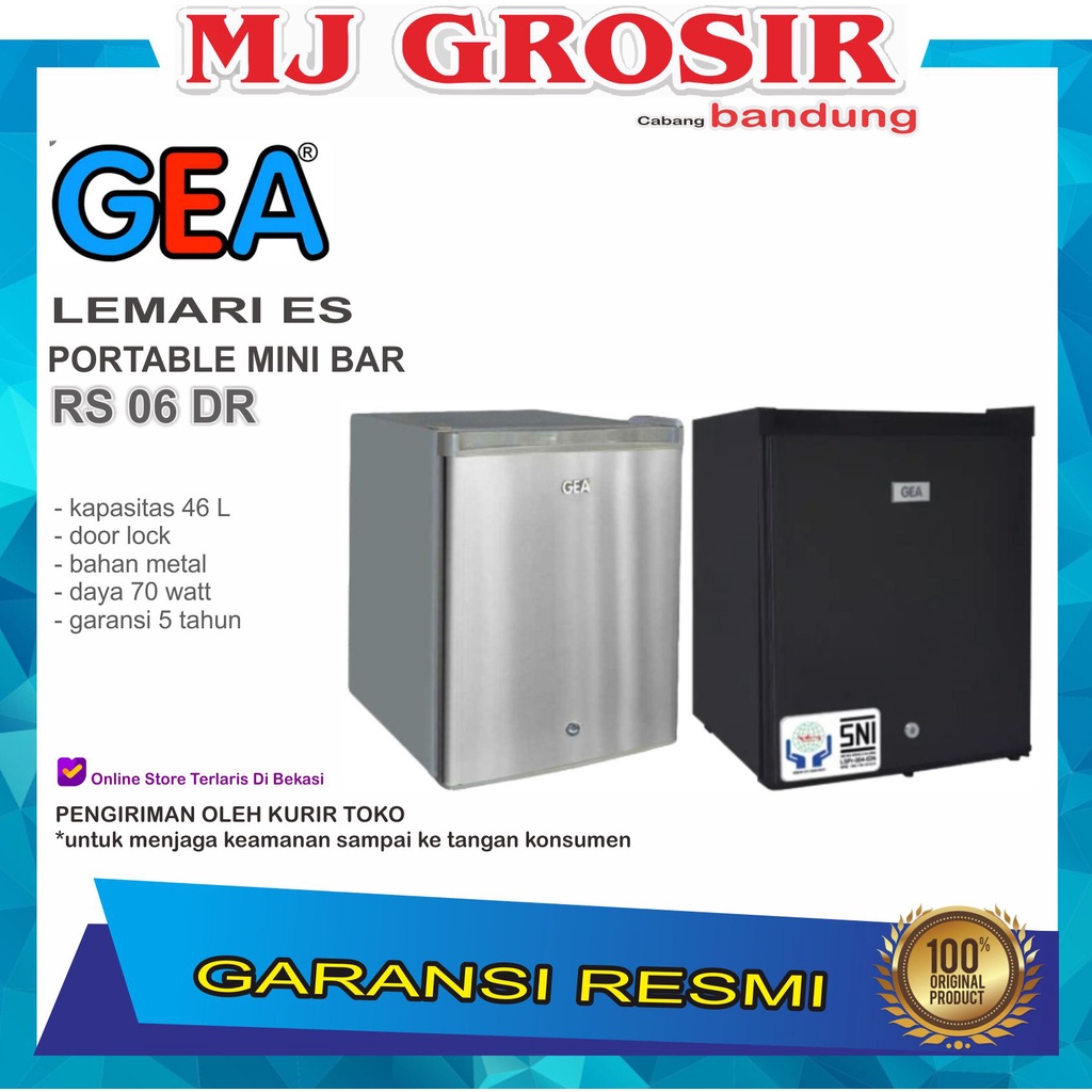 Jual GEA MINI BAR RS06D RS 06 DR KULKAS PORTABLE PORTABEL 50 L LOW WATT ...