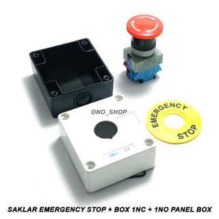Jual Saklar Emergency Stop + Box 1NC + 1NO Panel Box Indonesia|Shopee ...