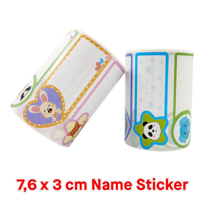 Jual Sticker Label Kartun Nama Anak Stiker Buku Notes Tag 7,6 x 3 cm ...