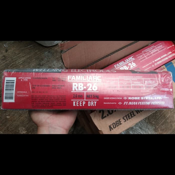Jual KAWAT LAS BESI KOBE RB26 2,6mm RB 26 2.6 MM RB26 26 RB2626 RB 2626 5KG/PACK STEEL WELDING ...