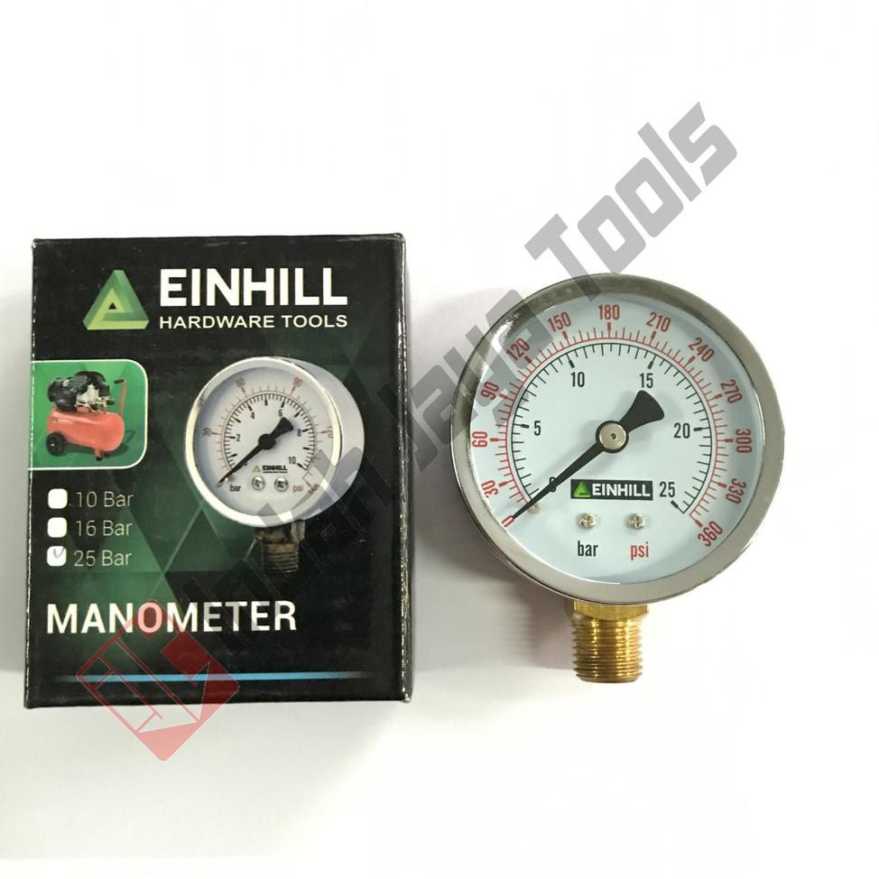 Jual [KODE 7922] Manometer 10 Bar EINHILL - Pressure Gauge Ukuran Angin Kompresor Meter | Shopee ...