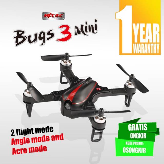 Jual Drone MJX Bugs 3 B3 B3 Mini Brushless Acro Mode And Angle Mode - Hitam | Shopee Indonesia