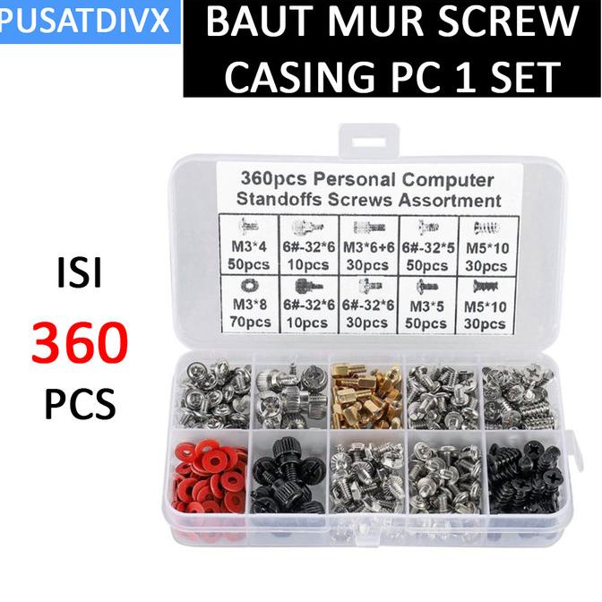 Jual Baut Mur Screw Casing PC 1 Set Komputer Case Thumb Spacer Ring DVD ...