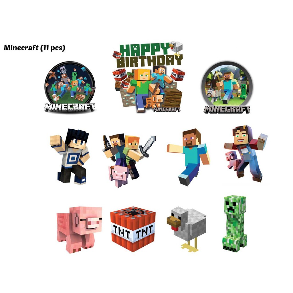 Topper Kue Minecraft (11pcs) | Shopee Indonesia