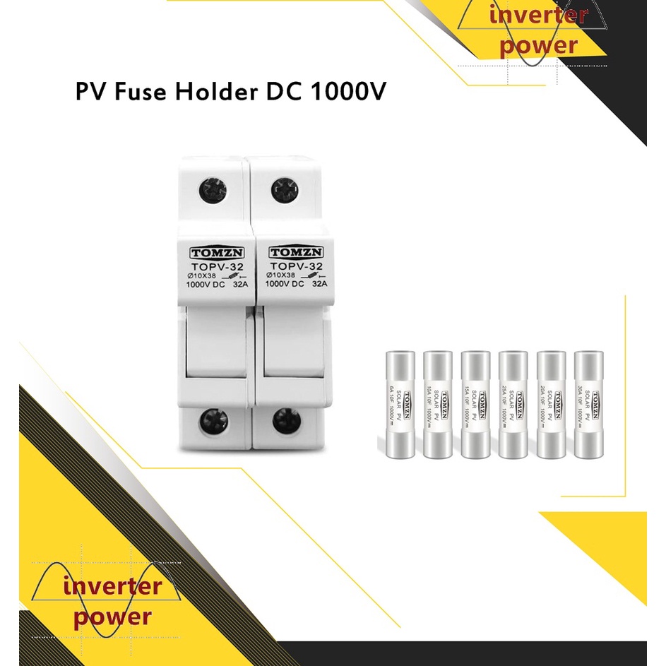 Jual DC Fuse Holder 1P 10x38mm DC 1000V TOMZN Tegangan Tinggi Dan FUSE ...