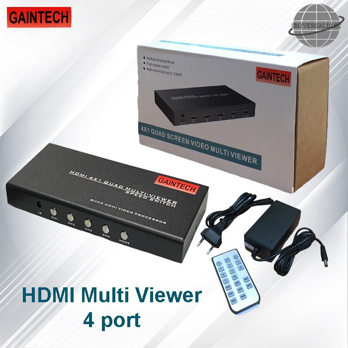 Jual GAINTECH HDMI Quad MultiViewer 4 port with Audio / HDMI Multi ...