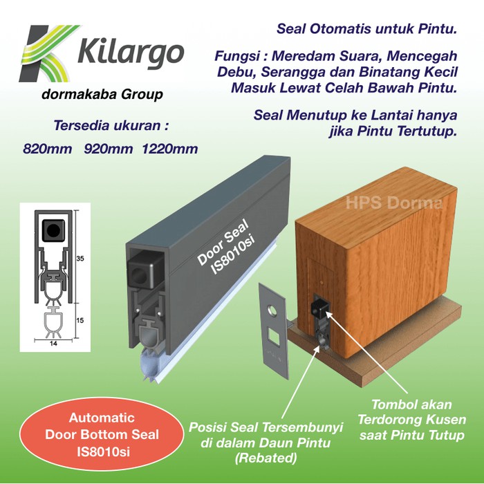 Jual Automatic Door Bottom Seal Kilargo IS8010si | Shopee Indonesia