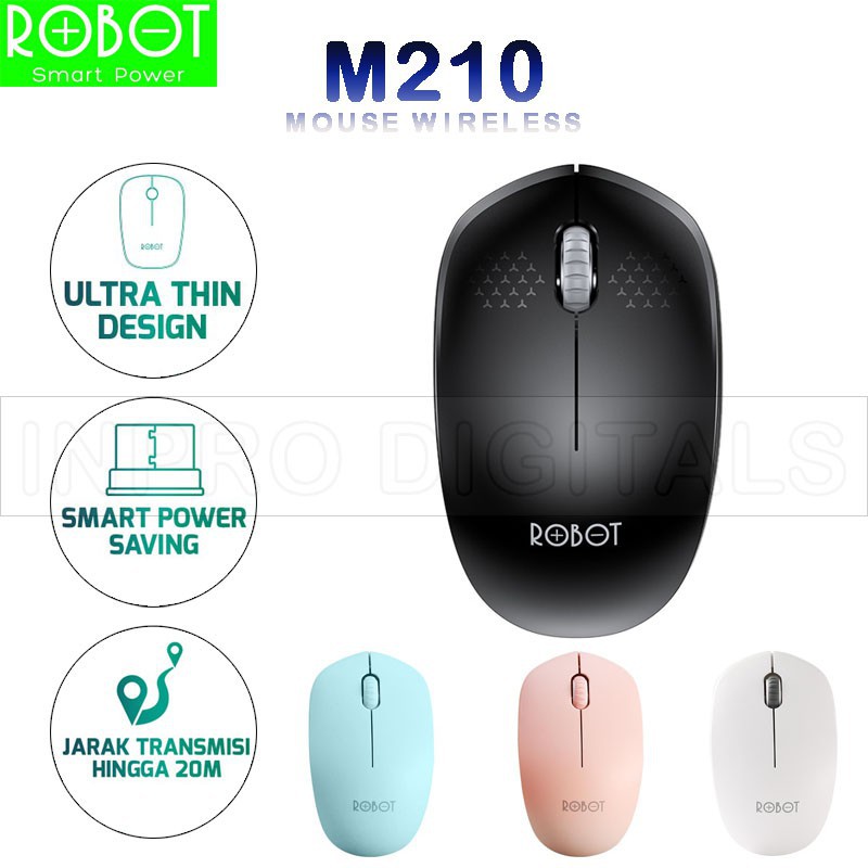 Jual Robot M210 2.4G Wireless optical black usb mouse ( Sudah termasuk ...