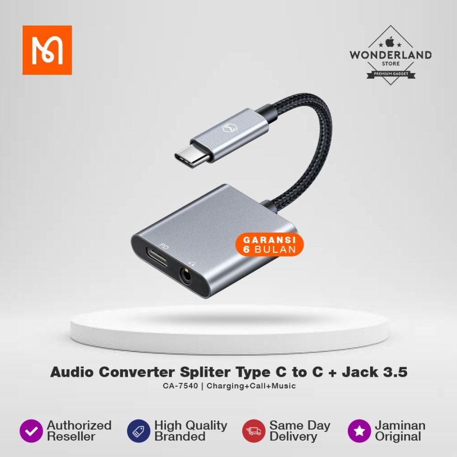 Jual Mcdodo Audio Converter Splitter Type C to C + Jack 3.5 Open Mic ...