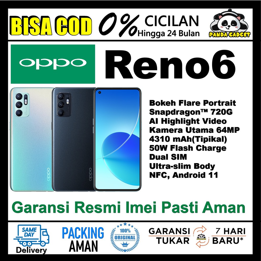 Jual Oppo Reno6 Reno 6 4G LTE NFC 8/128GB | 8 / 128 GB Garansi Resmi ...