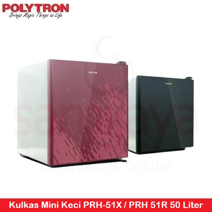 Jual KULKAS MINI BAR KECIL POLYTRON PRH-51 51X 50 LITER BLACK Indonesia ...