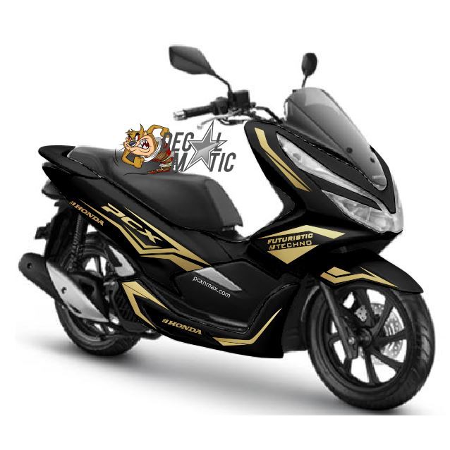 Cutting Sticker Striping Honda PCX 150 / PCX 160 hitam gold - CSPC09 ...