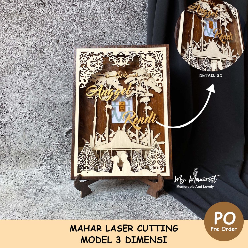 Jual Mahar Laser Cutting Model 3 Dimensi mahar unik | Shopee Indonesia