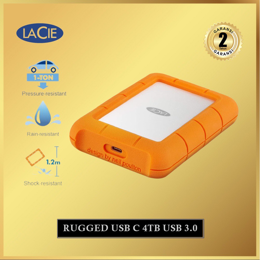 Lacie Rugged USB-C 4TB USB 3.0 Harddisk Portable External Hardisk ...