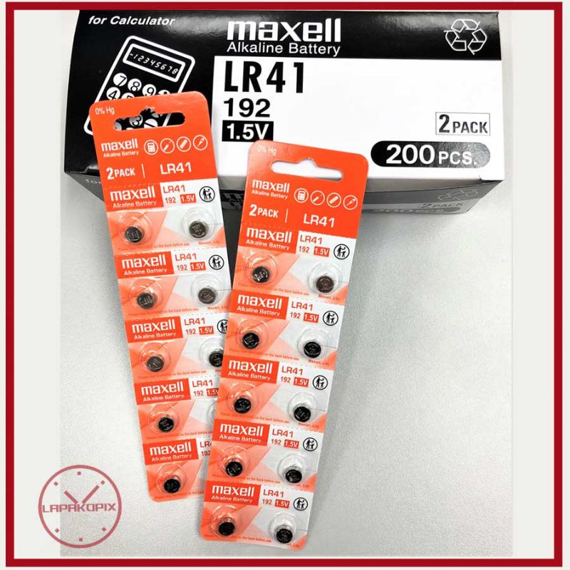 Jual Batre LR41 Original Baterai AG3 Maxell Kemasan Baru Batu Alkaline ...