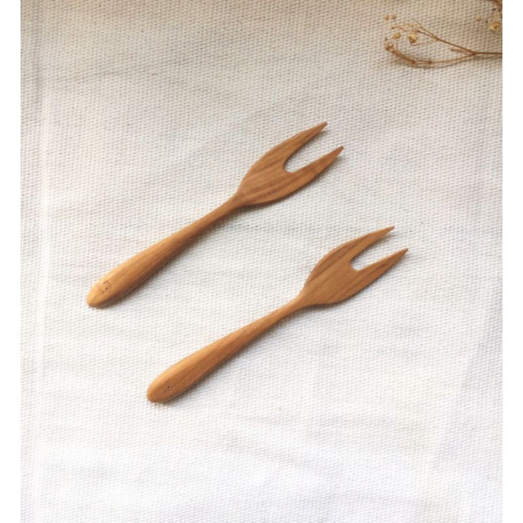 Jual Garpu YUMI / Garpu Kayu / Garpu Kayu Jati / Garpu Dessert / Garpu ...