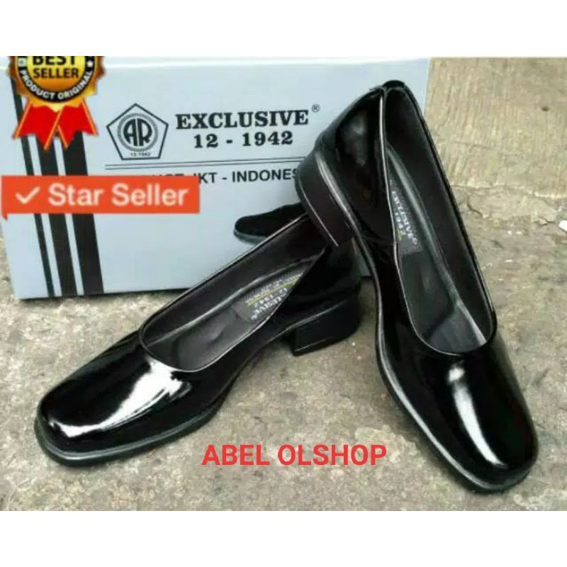 Jual Sepatu pdh wanita kulit glossy original AR Exclusive hells 3cm ...