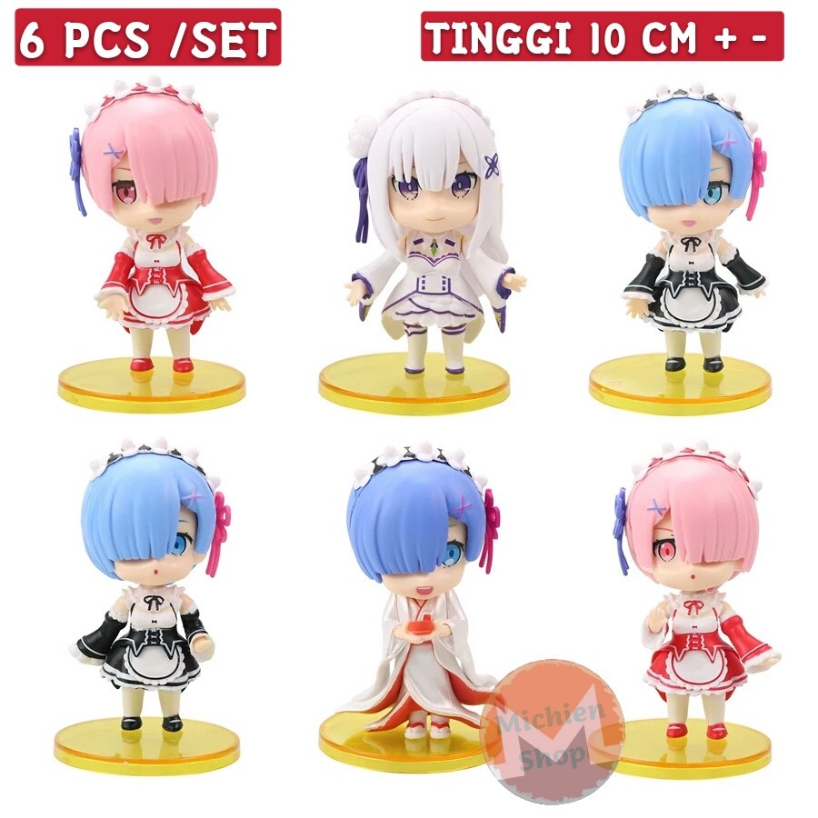 Jual Action Figure anime Re- zero kara hajimeru set of 6pcs | Shopee ...