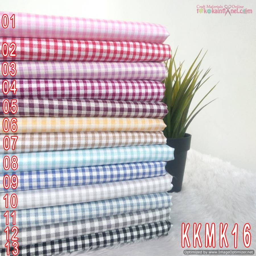 Kkmk16 Kain Katun Jepang Kotak Kotak Kecil Uk 50cm X Lebar Kain ...