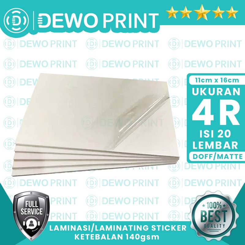 Jual Laminasi/Laminating Sticker ukuran 4R 11cm x 16cm (Isi 20 lembar ...