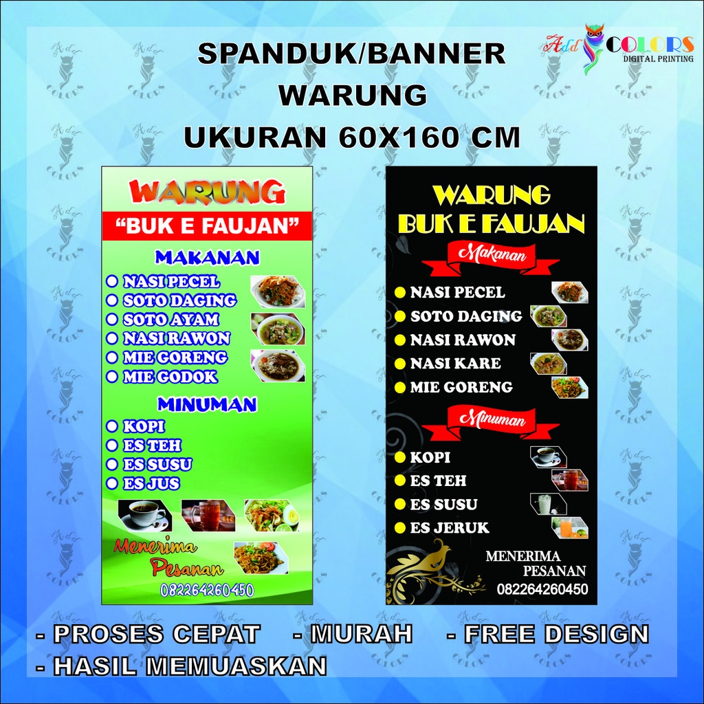 Jual Banner/Spanduk Warung Ukuran 60x160cm | Shopee Indonesia