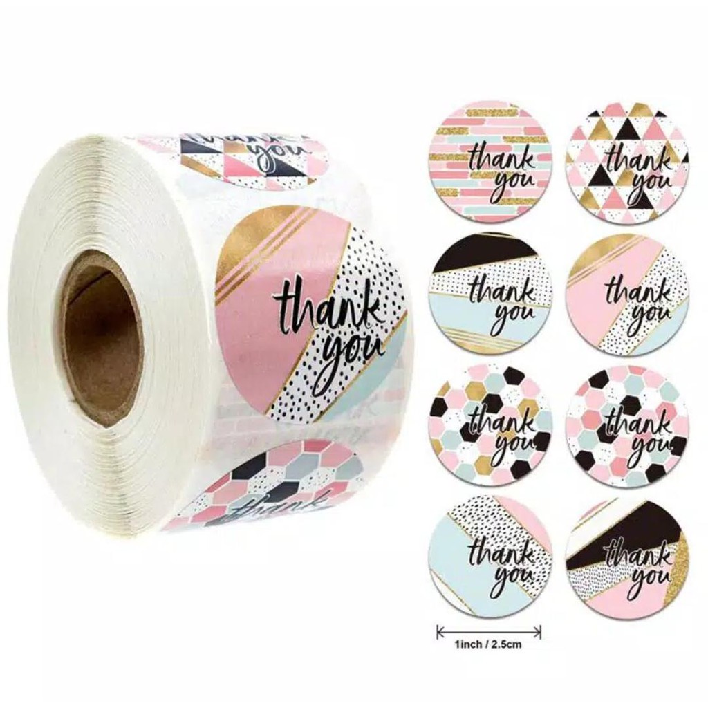 Jual Stiker Label Logo Bulat Sticker Label Logo Tempel Thank You Bundar ...