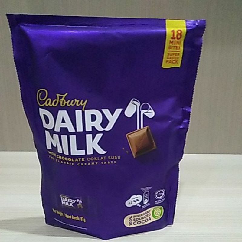 Jual Cadbury Dairy Milk Coklat Mini Bites 18 pcs Indonesia|Shopee Indonesia