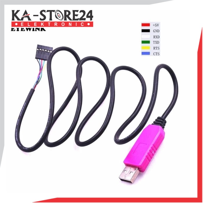 Jual Kabel USB Serial PL2303 PL2303HXD 6pin USB TTL RS232 + RTS CTS Pin ...