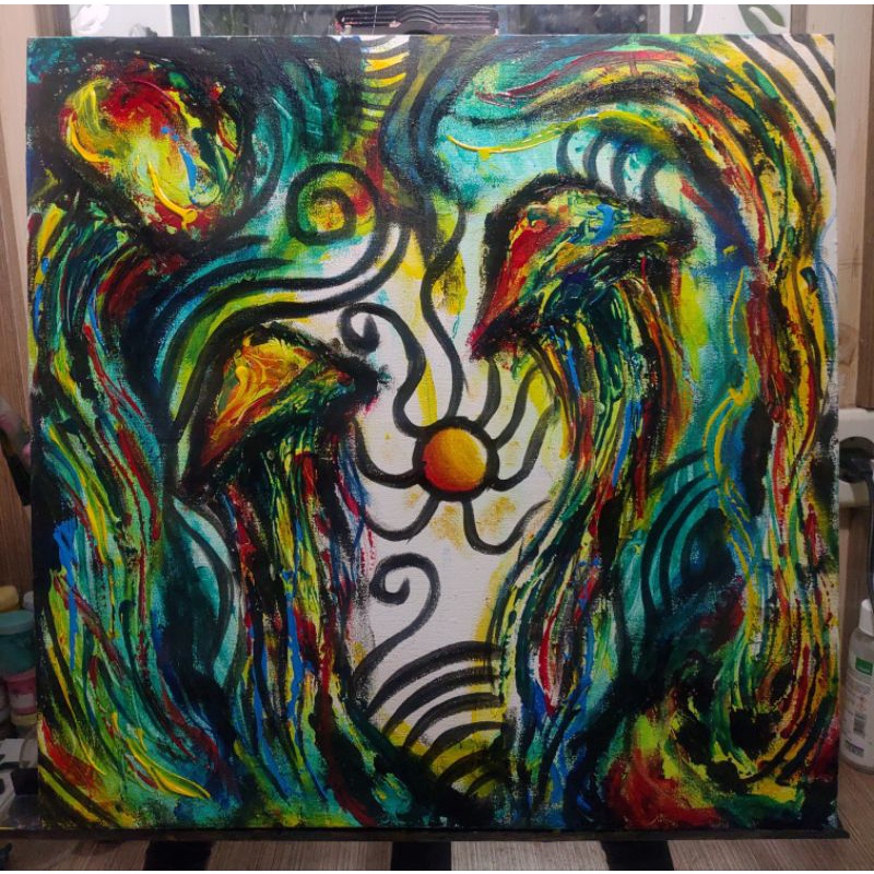 Jual Lukisan Abstrak Ekspresionisme "Sahabat Ubur - Ubur" (Hand Made ...