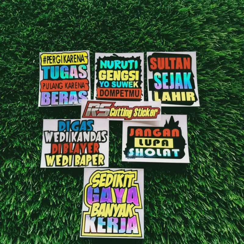 Jual sticker cutting kata - kata sedikit gaya banyak bekerja | Shopee ...
