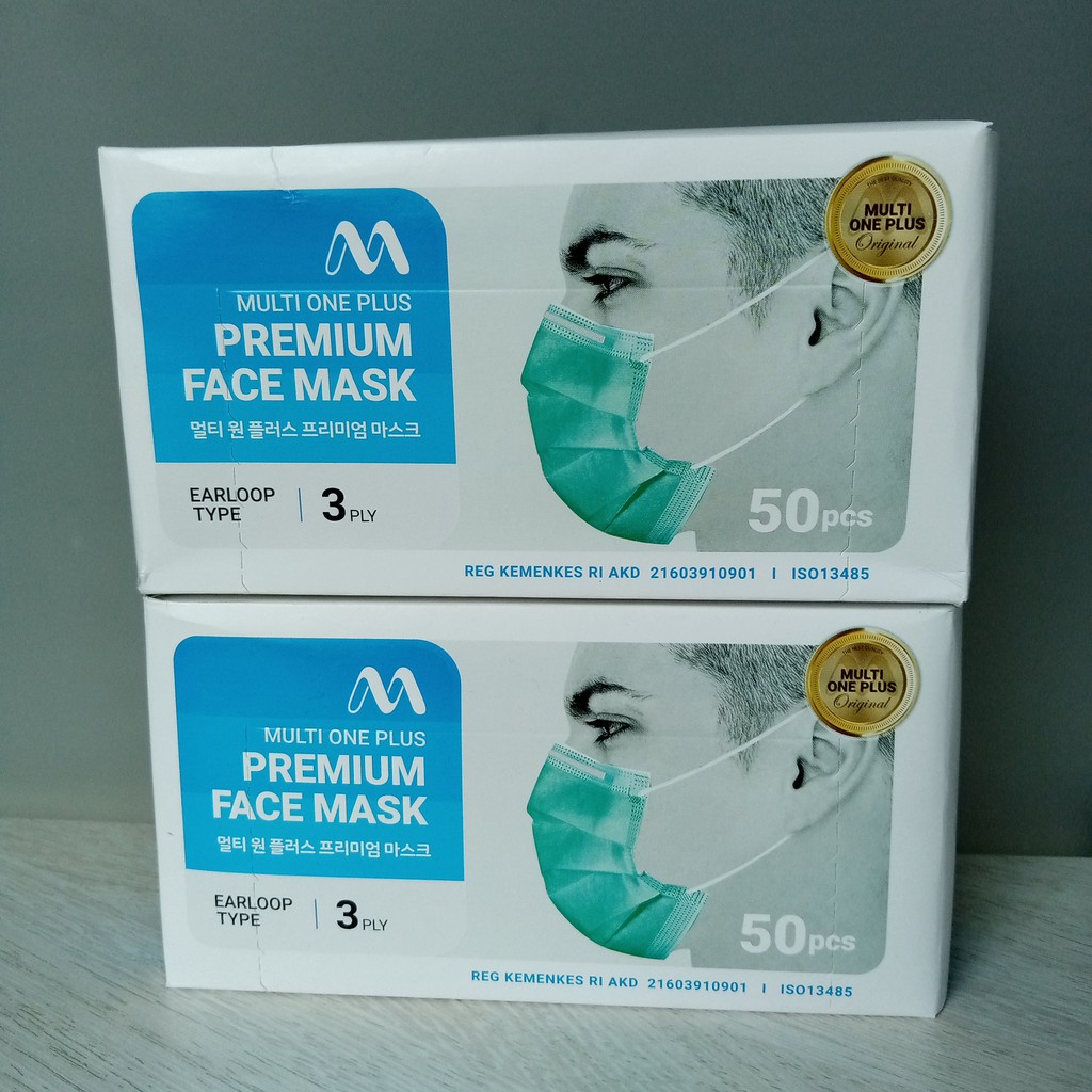 Jual MULTI ONE PLUS MASKER 3PLY ISI 50PCS PREMIUM FACE MASK EARLOOP ...