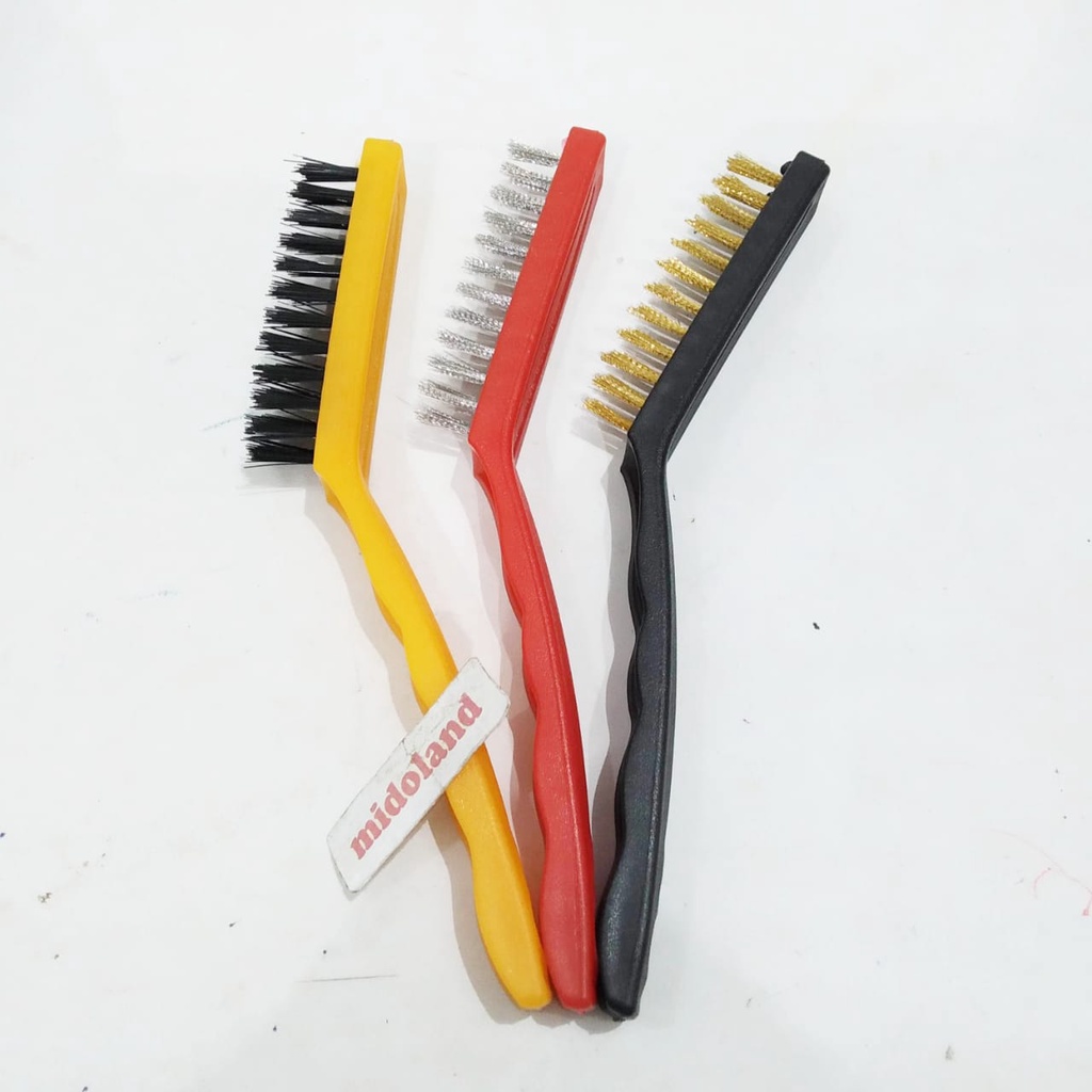 Jual Sikat Besi metal Nilon plastik Gagang Besar set 3pcs | Shopee ...
