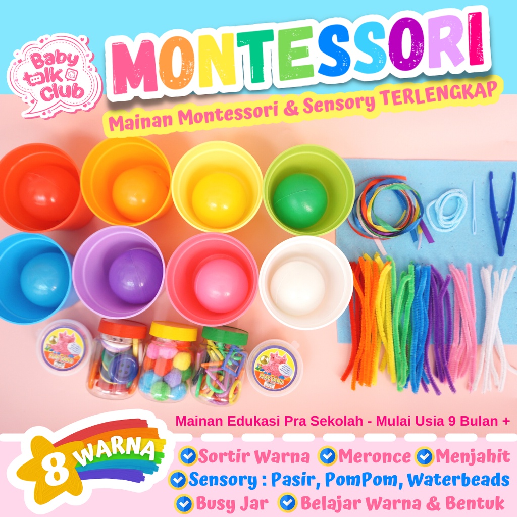 Jual MAINAN MONTESSORI ANAK SENSORY PLAY MAINAN EDUKASI ANAK BUSY JAR ...