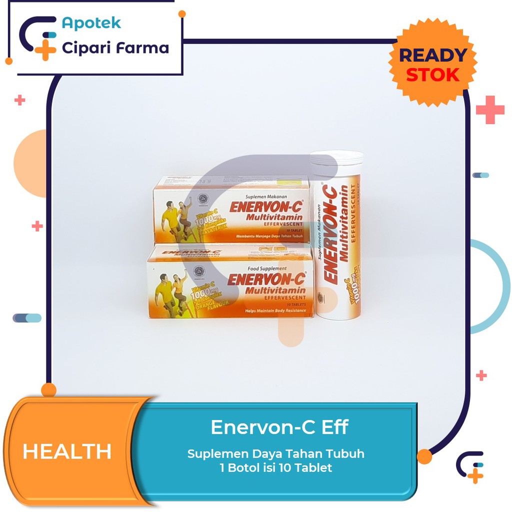 Jual Enervon C Effervescent Suplemen Multivitamin Daya Tahan Tubuh isi ...