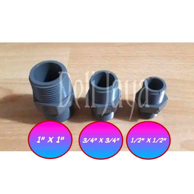 Jual Double Nepel Pvc 1/2 inch 3/4 inch 1 inch Indonesia|Shopee Indonesia