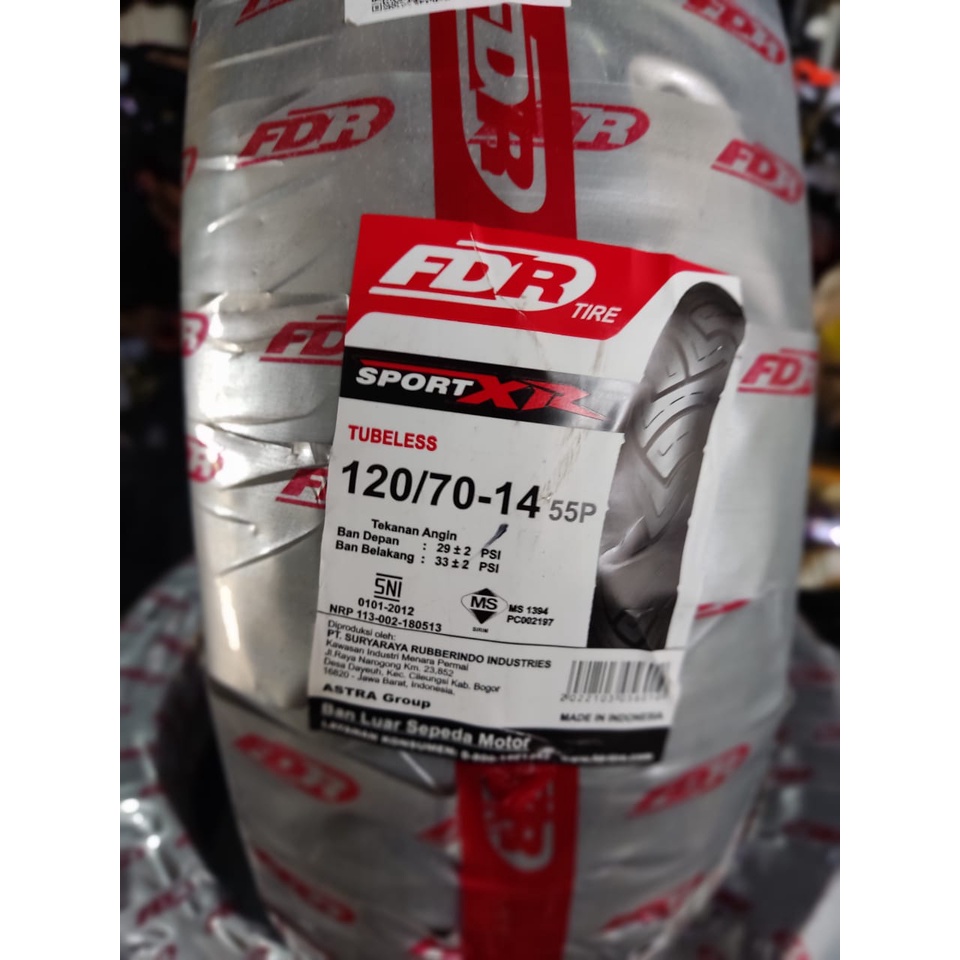 Jual Ban FDR 120 70 14 Sport XR EVO TUBELESS Ban Luar Belakang VARIO ...