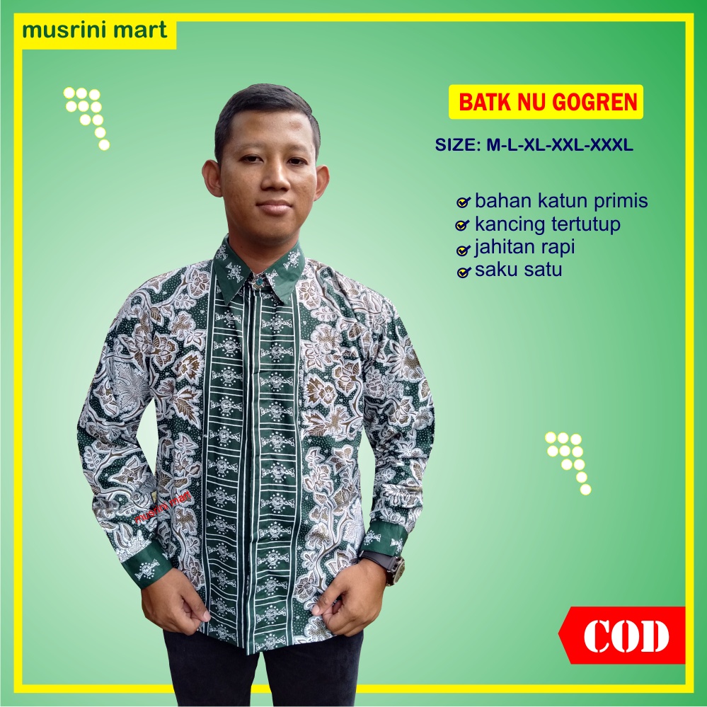 Jual BATIK NU KEMEJA NU BATIK NU GOGREEN SERAGAM NU NAHDLATUL ULAMA ...