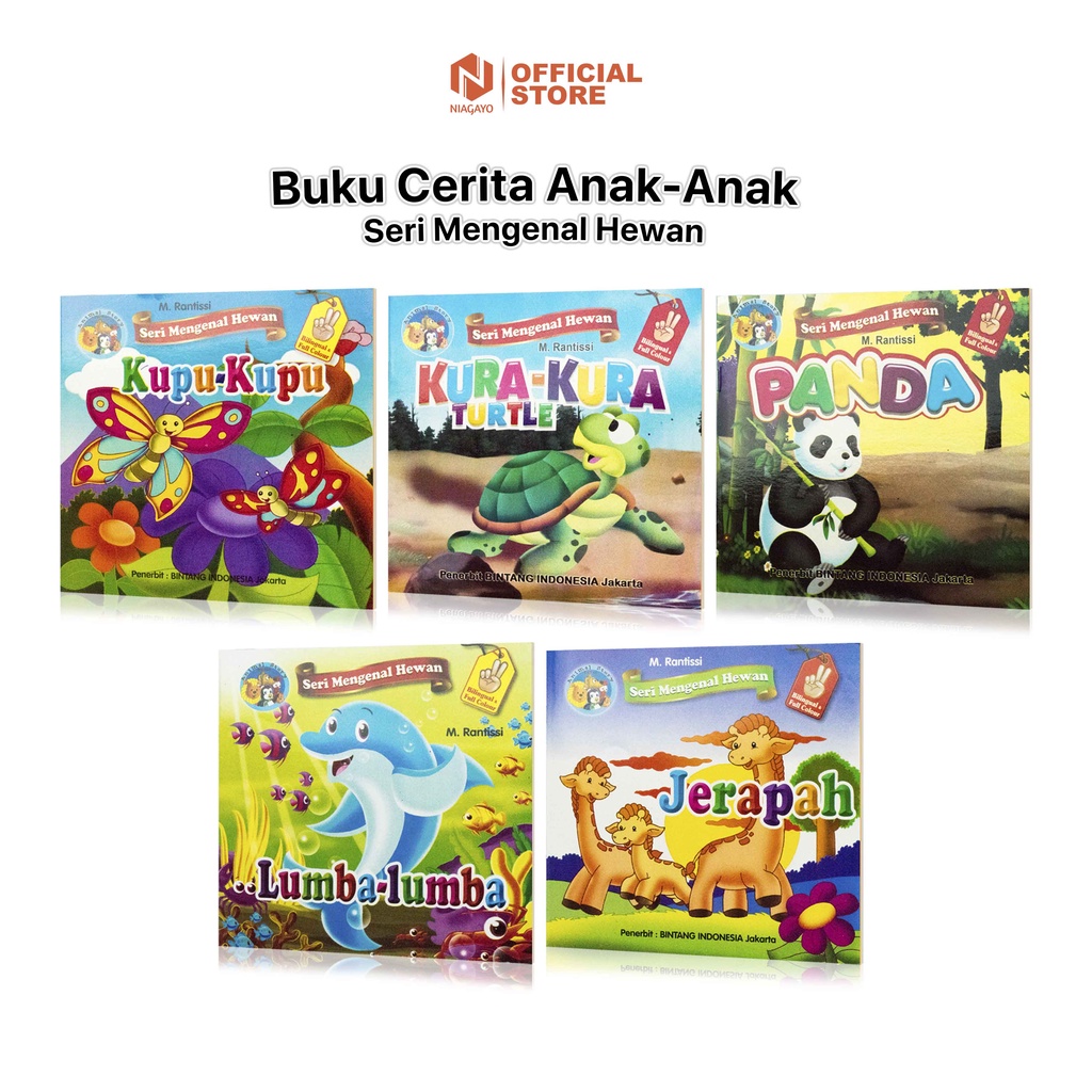 Jual Buku Anak / Buku Edukasi Anak Seri Bilingual & Full Color Mengenal Hewan Jerapah Lumba ...