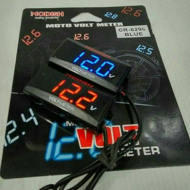 Jual Voltmeter Motor Digital Waterproof LED / Volt Meter Aki Accu LED Volt / Volt Meter Motor ...